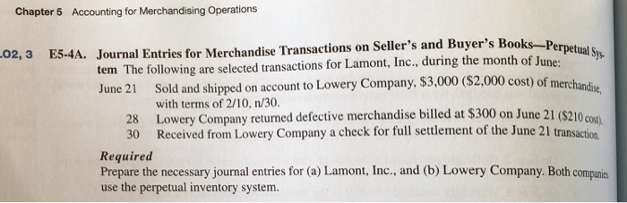Solved Chapter 5 Accounting for Merchandising Operations | Chegg.com