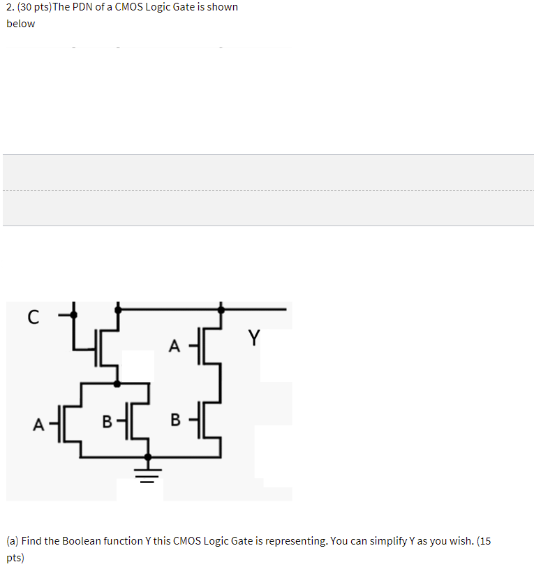 Solved Find the Boolean function Y this CMOS Logic Gate | Chegg.com
