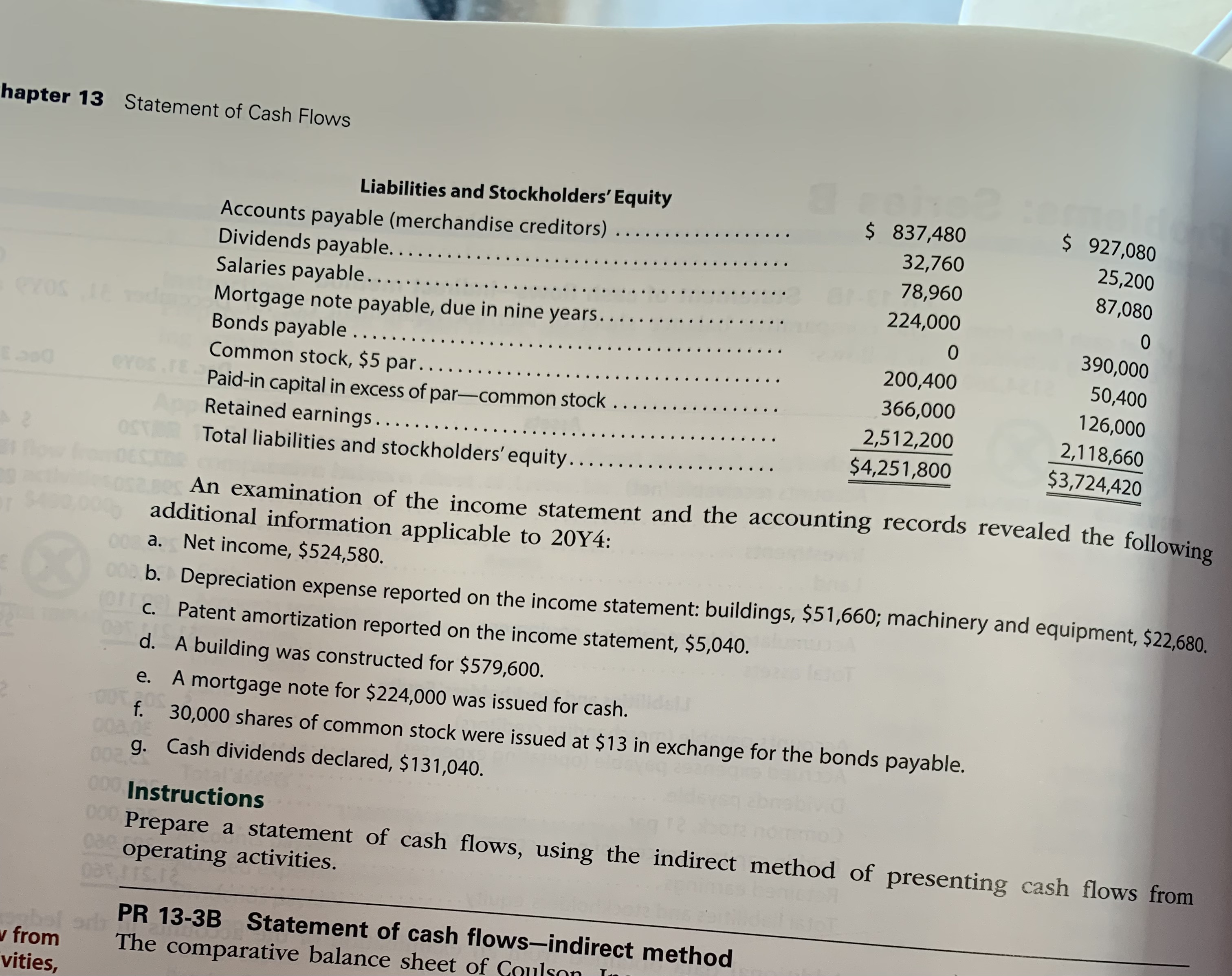 Solved operating activities. PR 13-2B Statement of cash | Chegg.com