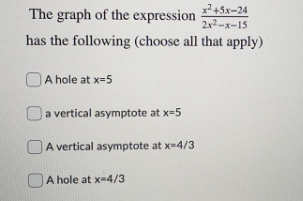 Solved Select all the true statements regarding the graph of | Chegg.com