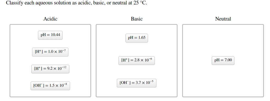 Solved Classify each aqueous solution as acidic, basic, or | Chegg.com