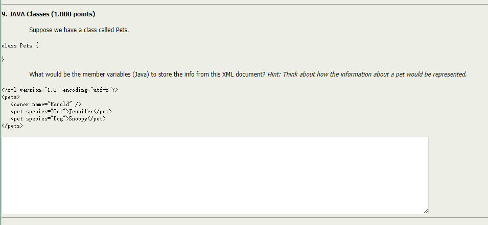 Solved 9. JAVA Classes (1.000 points) Suppose we have a | Chegg.com