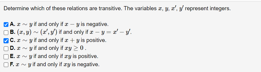 Solved Determine which of these relations are transitive. | Chegg.com