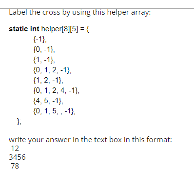 Label the cross by using this helper array: static | Chegg.com