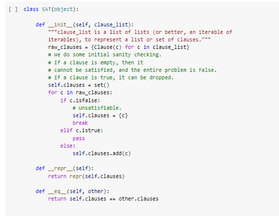 Clauses and SATs for Python 3 We first define an | Chegg.com