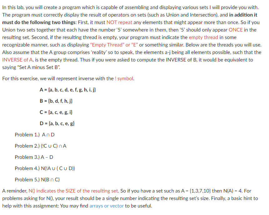 Solved In this lab, you will create a program which is | Chegg.com
