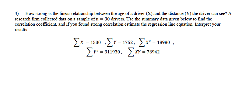 Solved 3) How strong is the linear relationship between the | Chegg.com