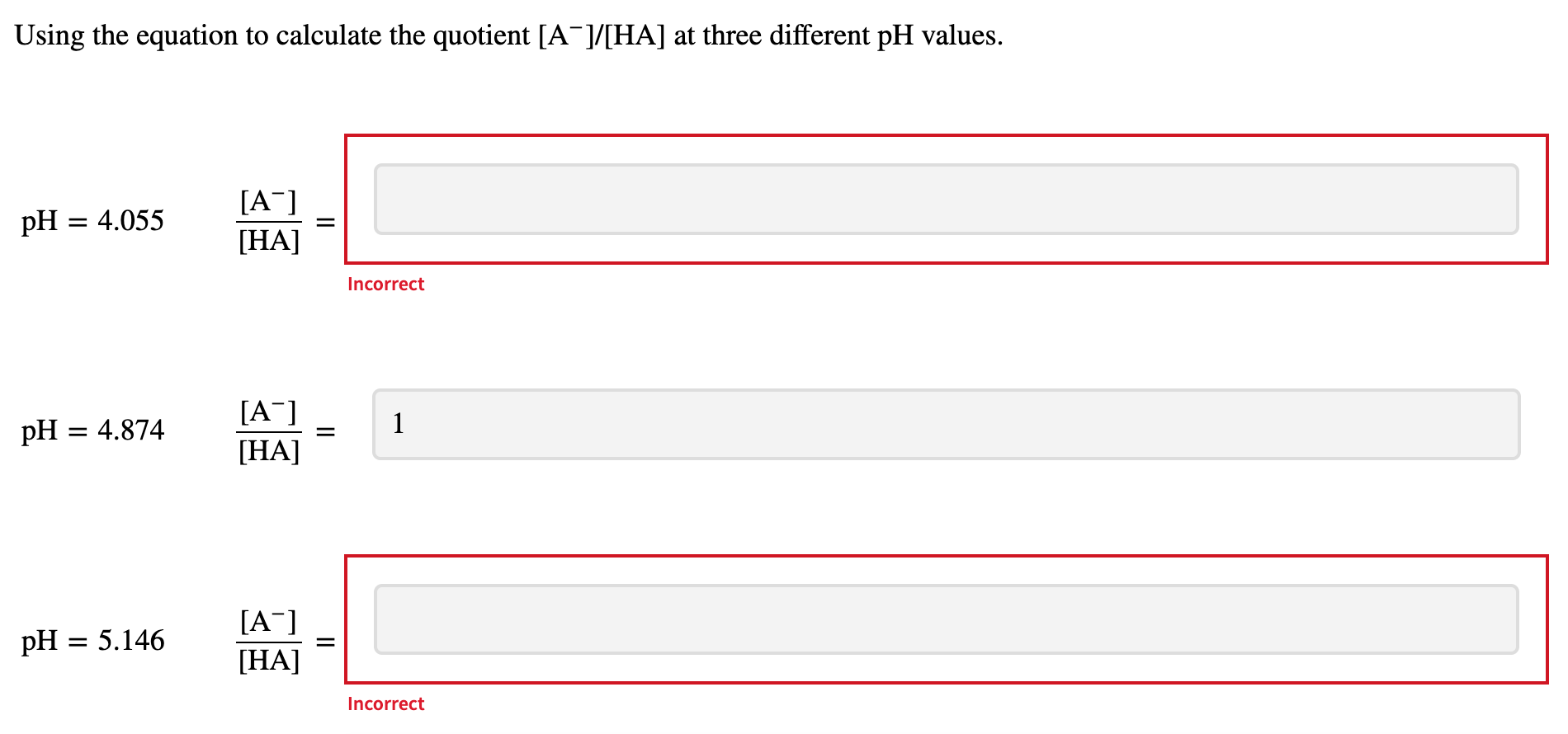 Solved Using the equation to calculate the quotient | Chegg.com