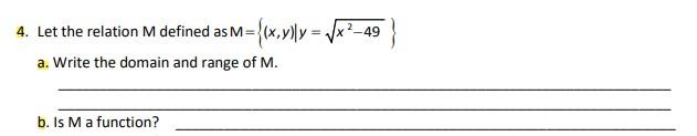Solved 4. Let the relation M defined as M= a. Write the | Chegg.com