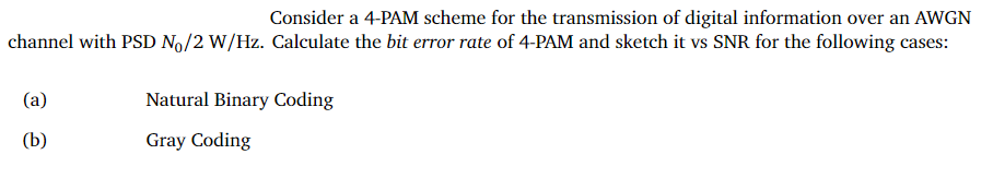 Consider a 4-PAM scheme for the transmission of | Chegg.com