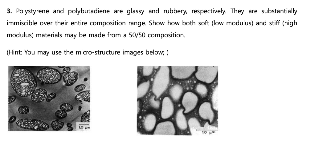 Solved 3. Polystyrene and polybutadiene are glassy and | Chegg.com