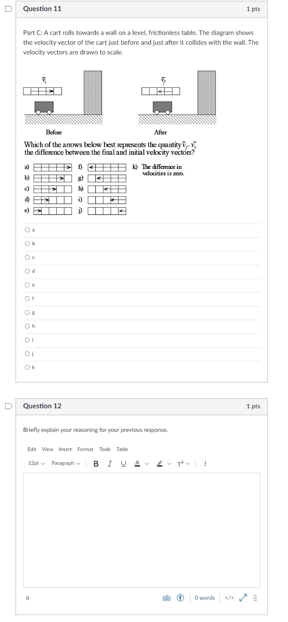 Solved Question 11Part C: A cart rolls towards a wall on a | Chegg.com