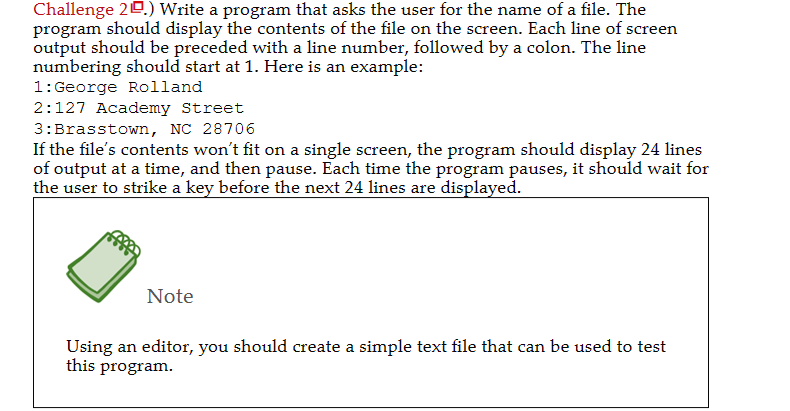 Solved Write a program that requests a file name, and reads | Chegg.com