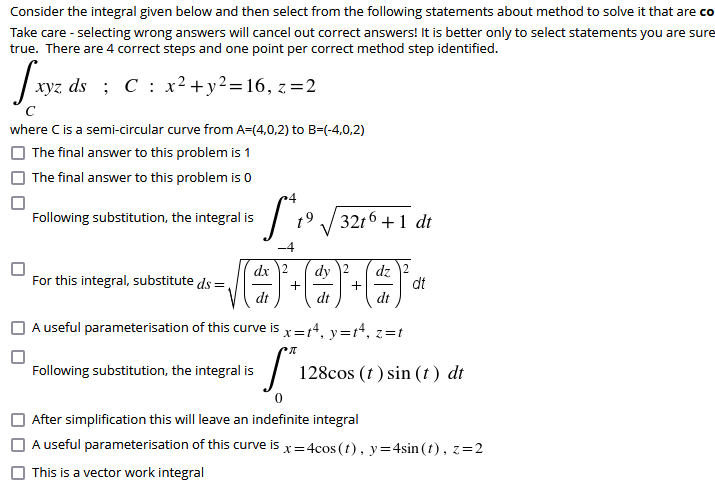 Solved Consider the integral given below and then select | Chegg.com