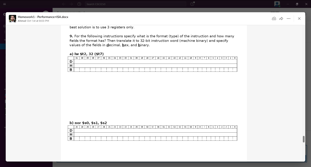 Solved Search CSC1250 Homework1 - Performance+ISA.docx Ahmad | Chegg.com