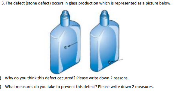 Solved 3. The defect (stone defect) occurs in glass | Chegg.com