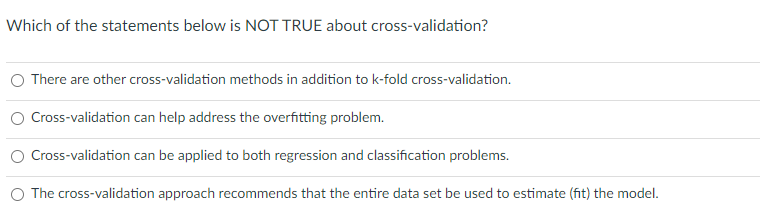 Solved Which of the statements below is NOT TRUE about | Chegg.com