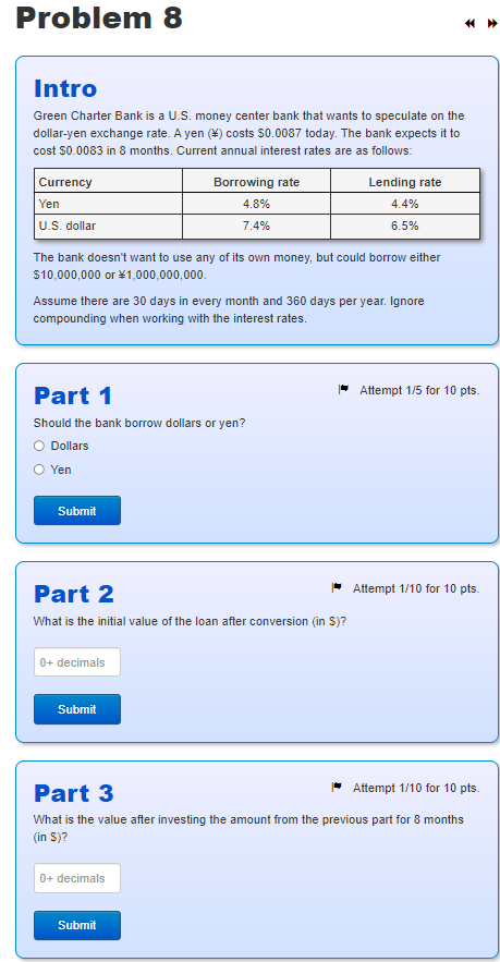 Solved Green Charter Bank is a U.S. money center bank that | Chegg.com