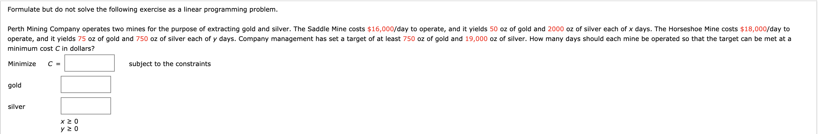 Solved Formulate but do not solve the following exercise as | Chegg.com