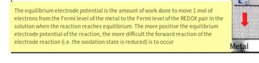 Solved The equilibrium electrode potential is the amount of | Chegg.com