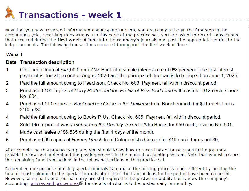 Solved Transactions - week 1 N Now that you have reviewed | Chegg.com