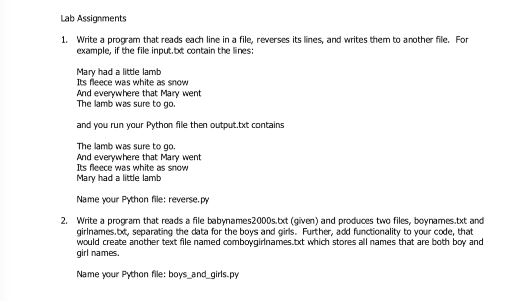 Solved Lab Assignments Write A Program That Reads Each Line 8255