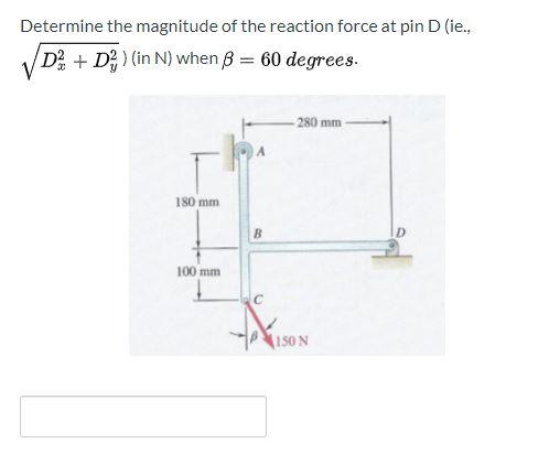 Solved Determine the magnitude of the reaction force at pin | Chegg.com