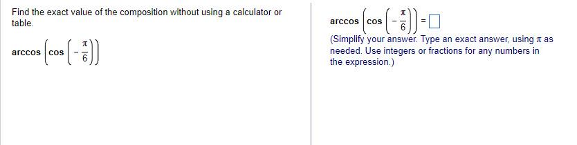 Solved Find the exact value of the composition without using | Chegg.com