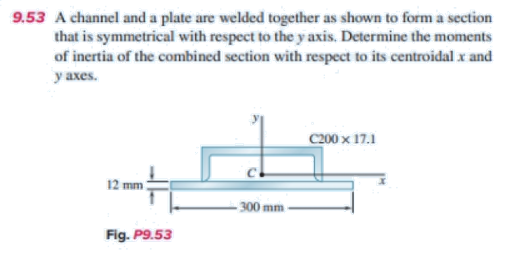 Solved 9.53 A channel and a plate are welded together as | Chegg.com