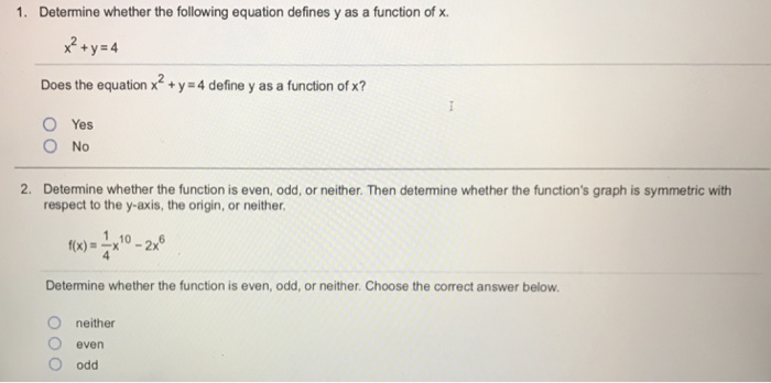 Solved 1 Determine Whether The Following Equation Defines Y