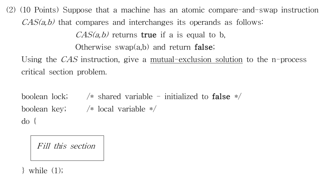 Solved (2) (10 Points) Suppose that a machine has an atomic | Chegg.com