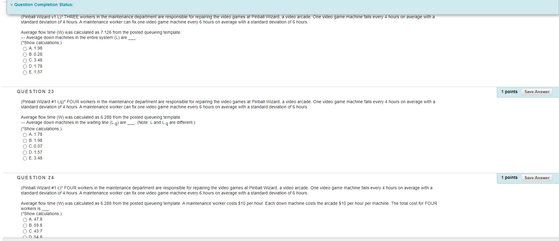 Solved Question Completion Status: (Pinball Wizard v1 L)* | Chegg.com
