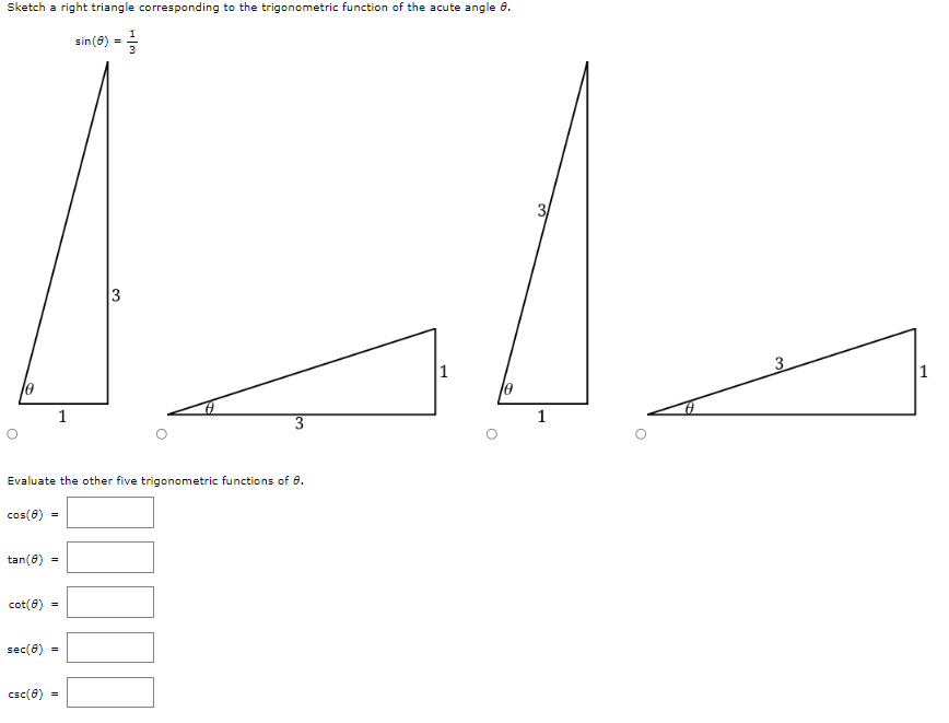Solved Evaluate the six trigonometric functions of the angle | Chegg.com