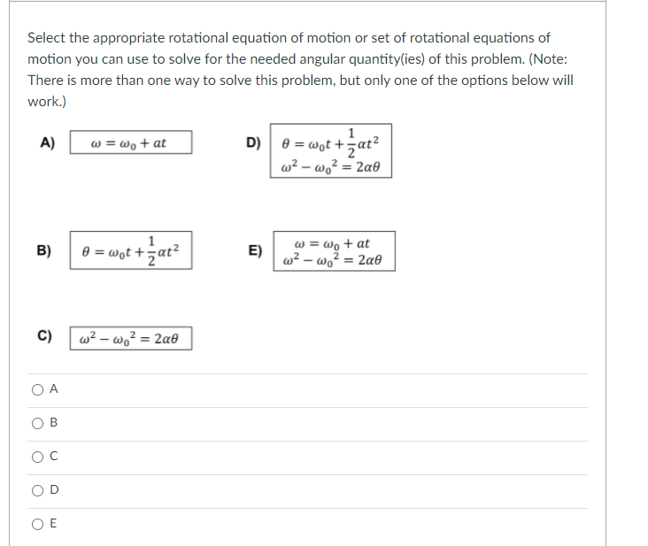 Solved Select the appropriate rotational equation of motion | Chegg.com
