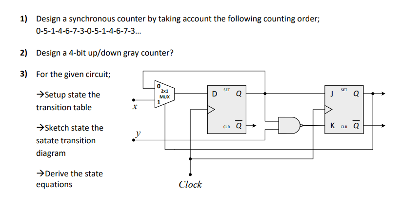 Solved 1) Design a synchronous counter by taking account the | Chegg.com