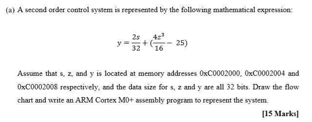 (a) A second order control system is represented by | Chegg.com