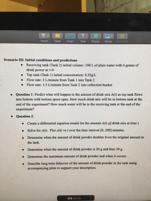 Solved Insert Table Chart Text Shape Media Scenario III: | Chegg.com