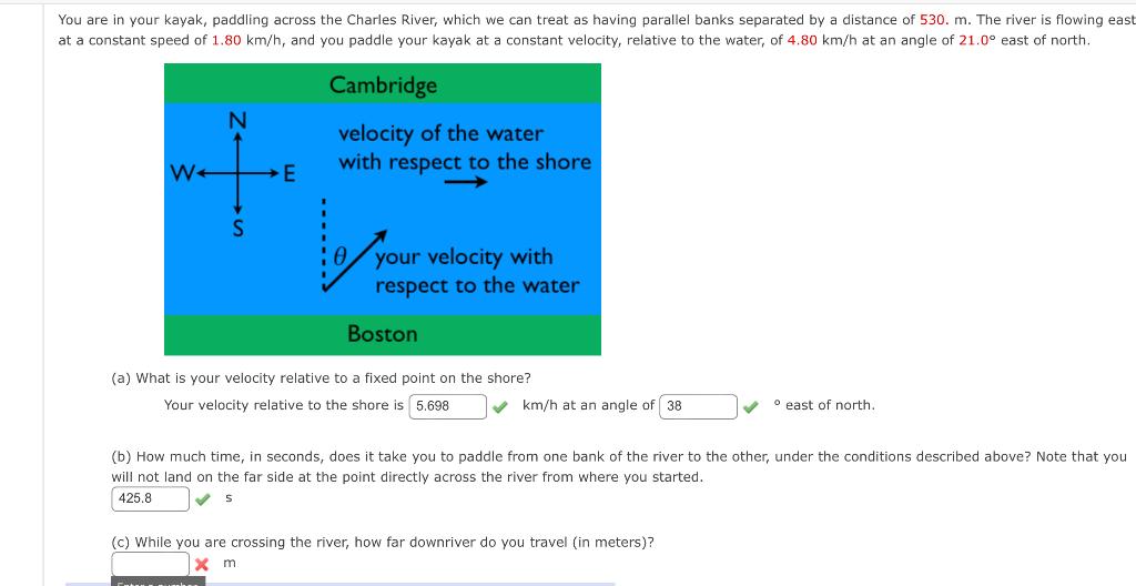 Solved You are in your kayak, paddling across the Charles | Chegg.com