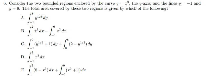 Solved 6. Consider the two bounded regions enclosed by the | Chegg.com
