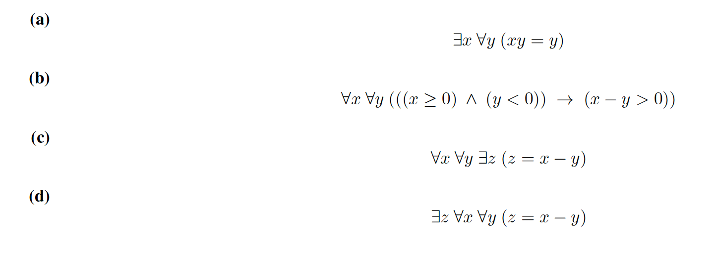Solved Translate each of the following statements into an | Chegg.com