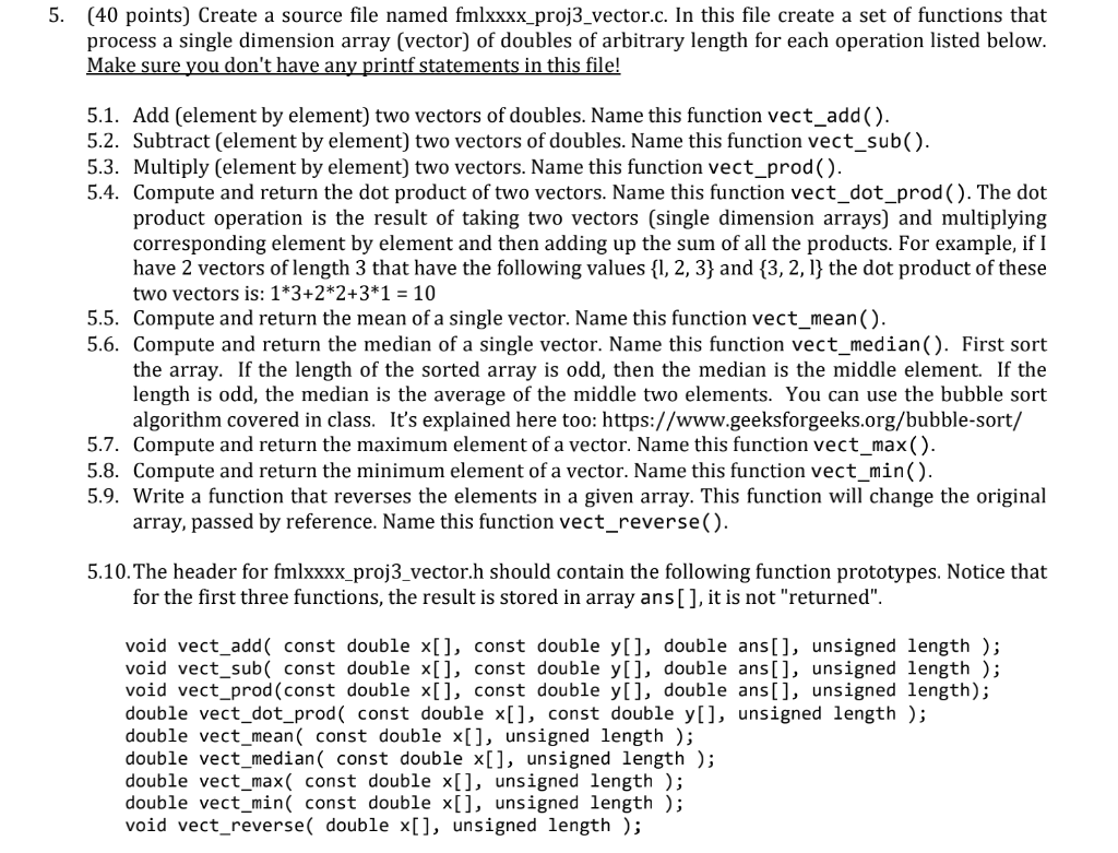 Solved 5. (40 points) Create a source file named | Chegg.com