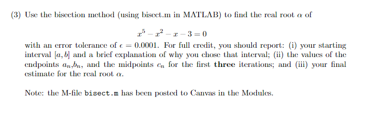 Solved M-file bisect.m function | Chegg.com