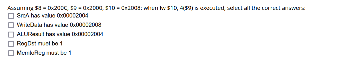Solved Assuming $8=0×200C,$9=0×2000,$10=0×2008 : when lw | Chegg.com