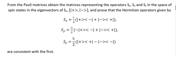 Solved From the Pauli matrices obtain the matrices | Chegg.com