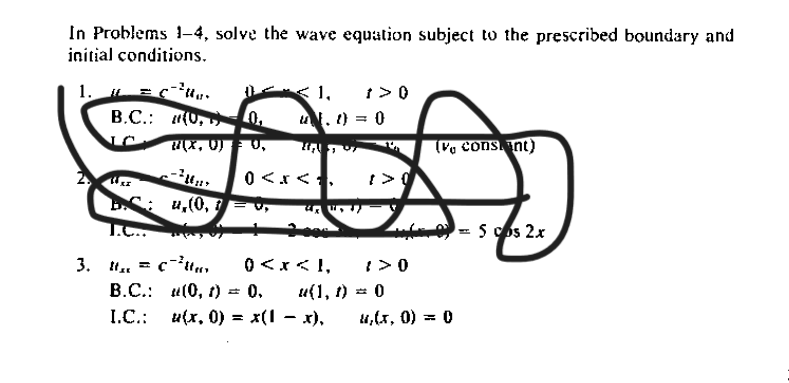 Solved In Problems 1-4, solve the wave equation subject to | Chegg.com