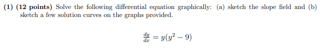 Solved 1) (12 points) Solve the following differential | Chegg.com