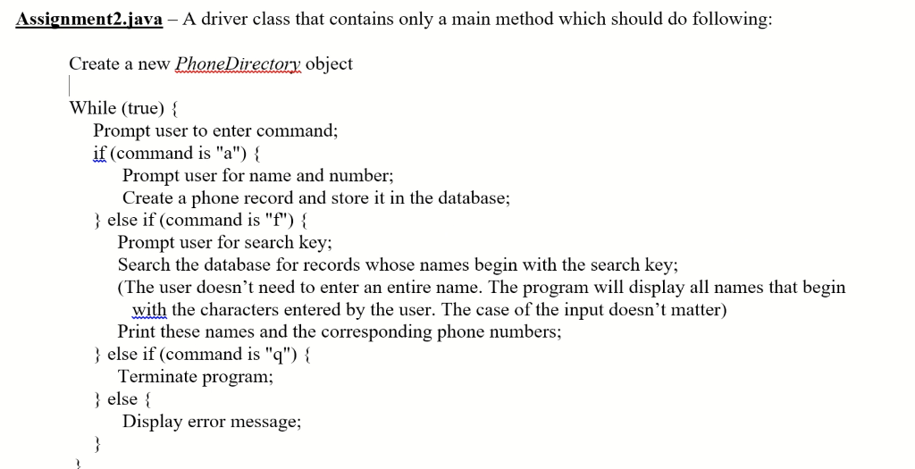 Solved Assignment2.java - A driver class that contains only | Chegg.com