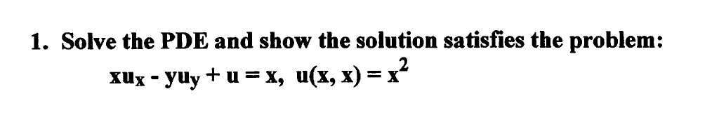 Solved Solve the PDE and show the solution satisfies the | Chegg.com