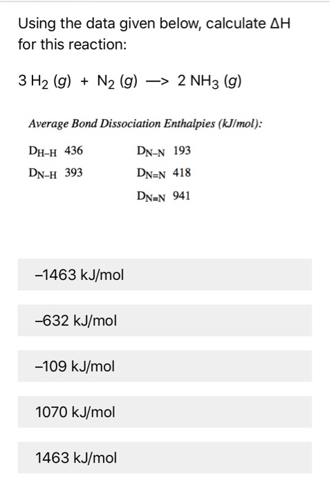 Solved Using the data given below, calculate AH for this | Chegg.com