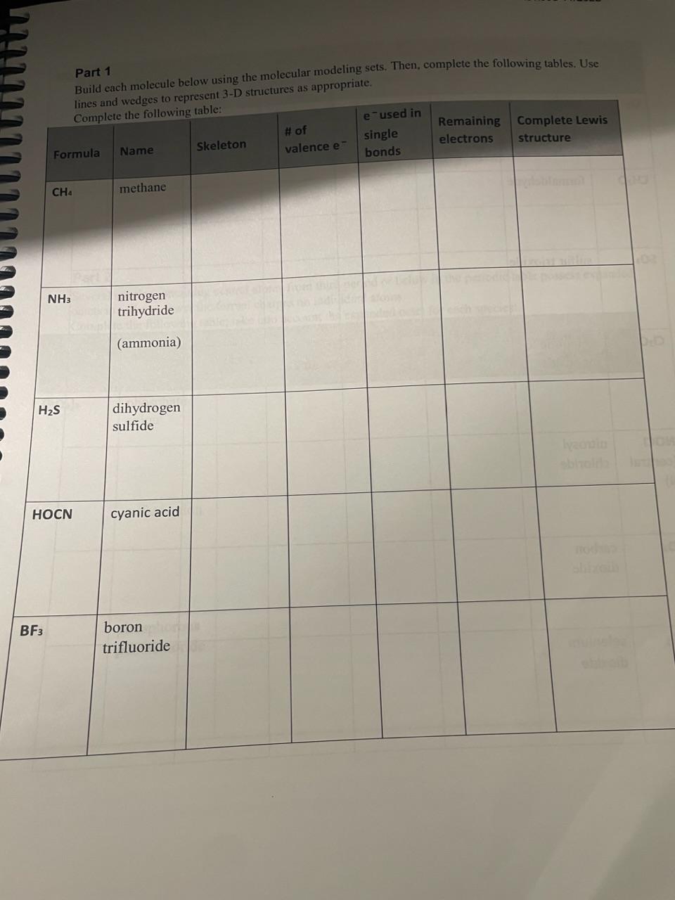 Predicting Molecular Geometry The Lewis structures | Chegg.com